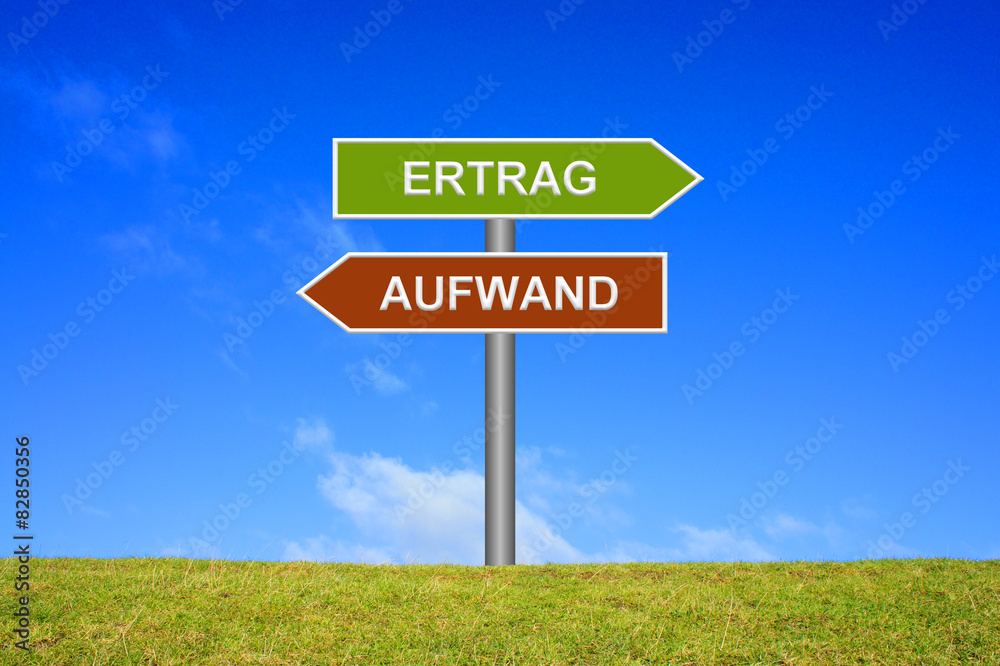 Wegweiser: Aufwand Ertrag Stock-Illustration | Adobe Stock