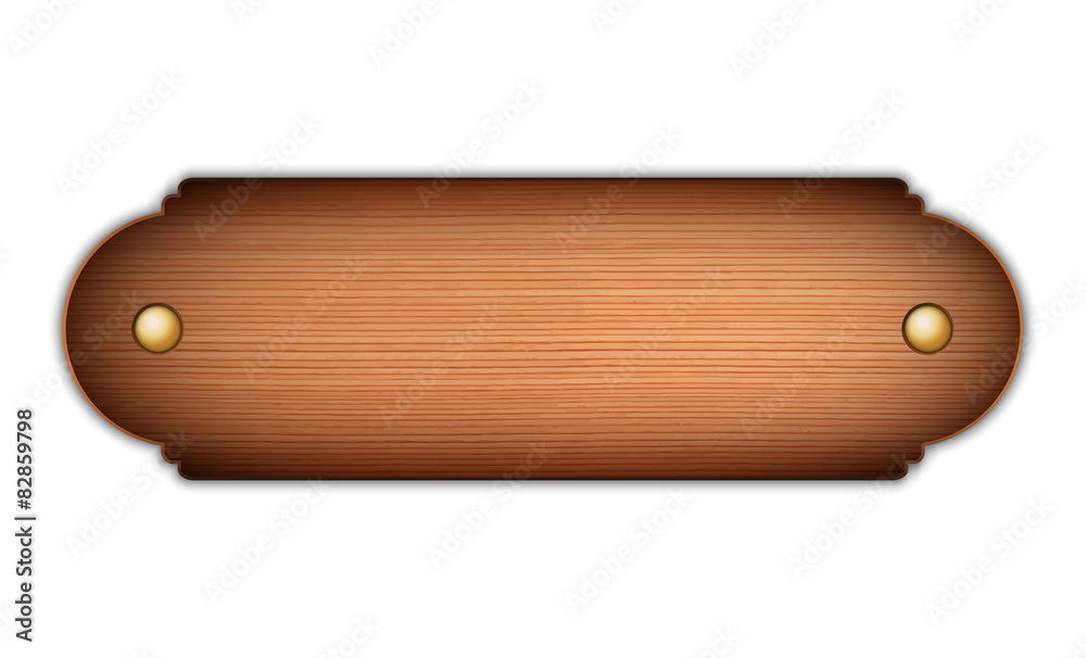 Vector wooden nameplate Stock Vector | Adobe Stock