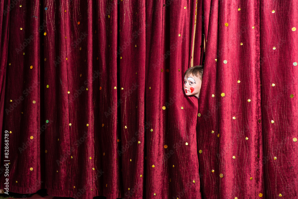 Impatient little boy on stage Stock Photo | Adobe Stock