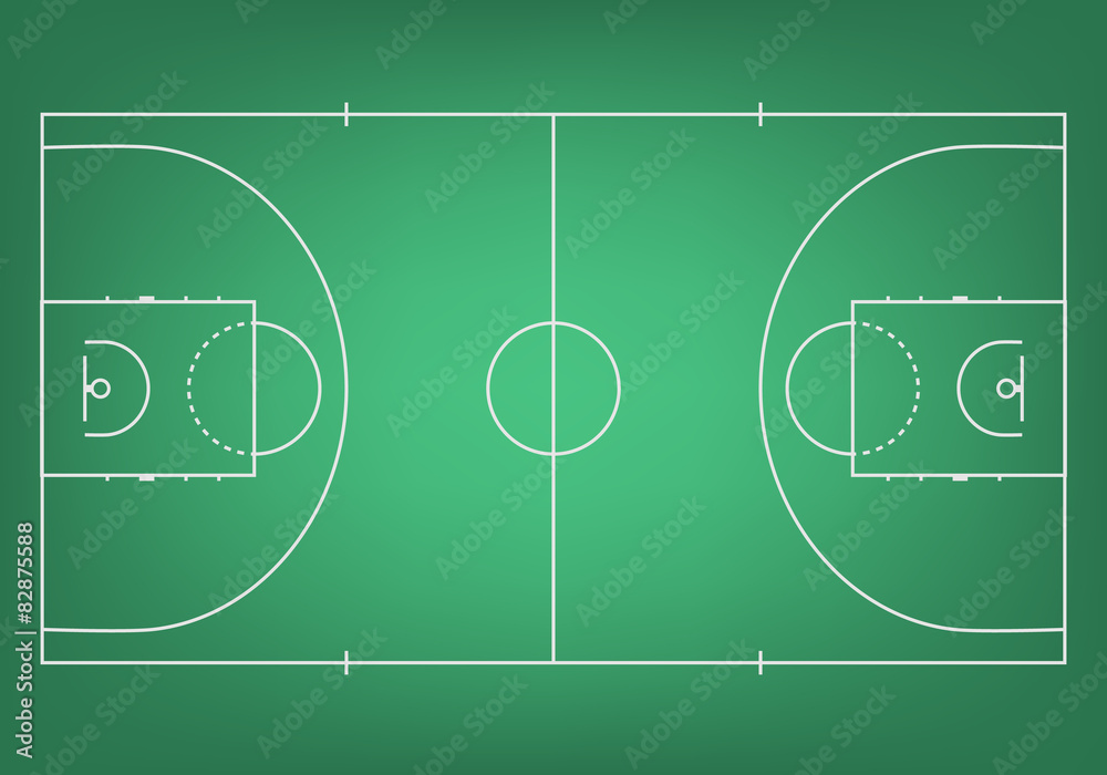 Green basketball court - top view. Stock Vector | Adobe Stock