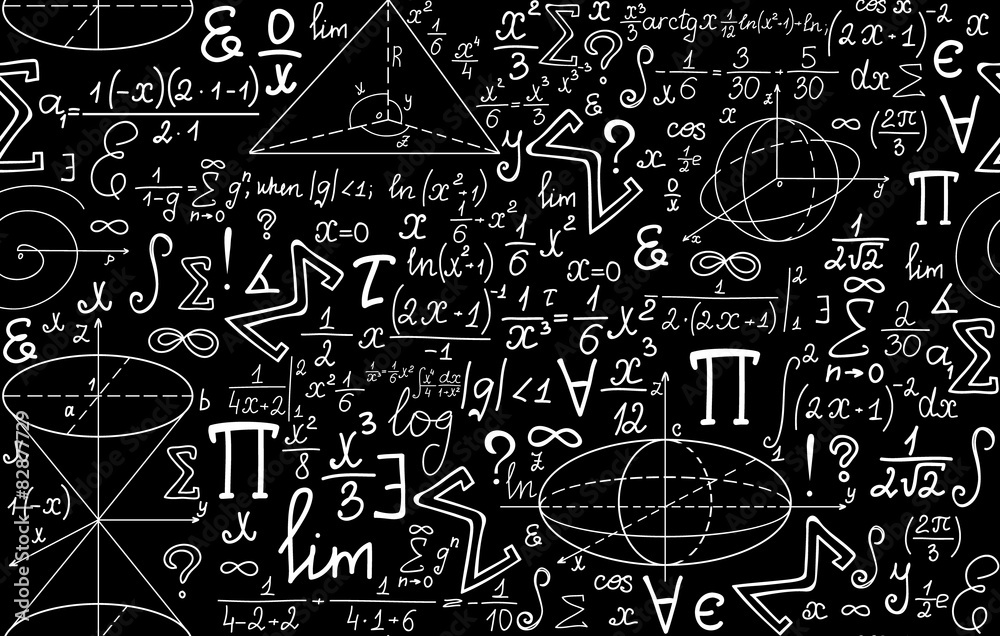 Vector Math Seamless Texture With Mathematical Signs Figures Stock