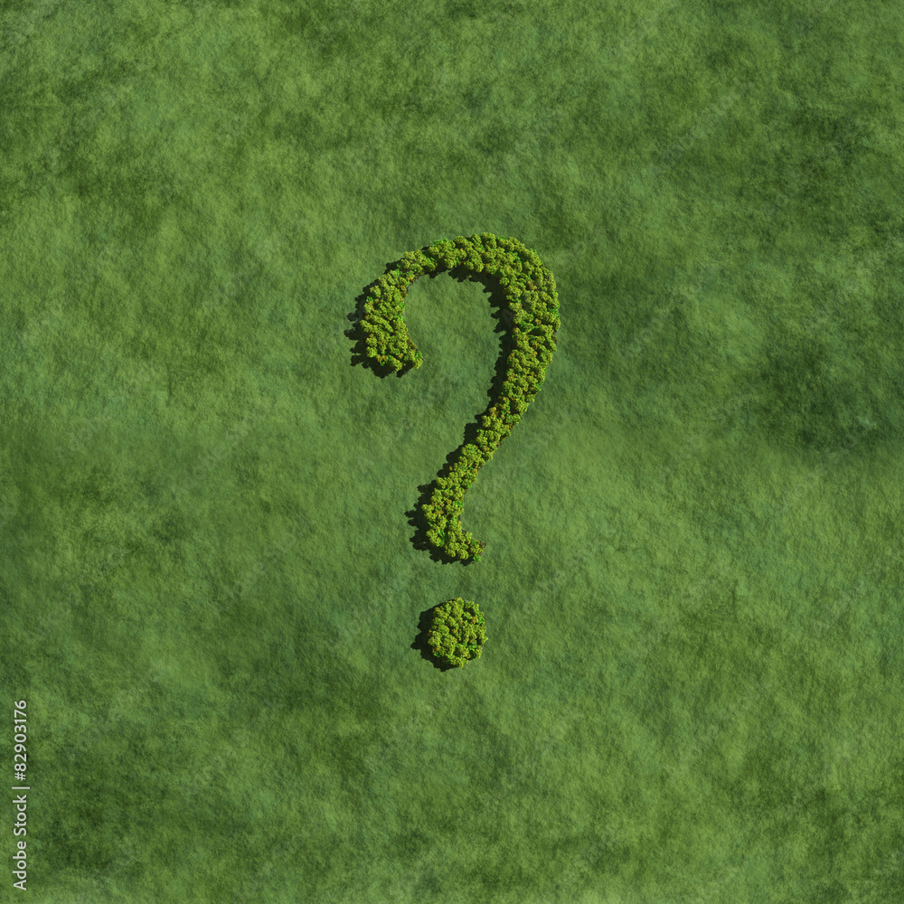 question mark create by tree with grass background Stock Illustration ...