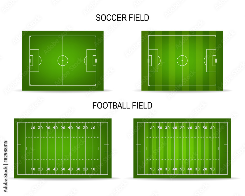 Vector soccer and football fields set Stock Vector | Adobe Stock