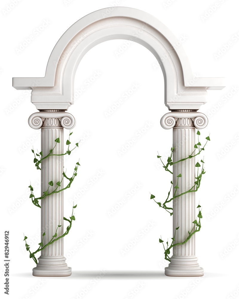 Antique Greek Arc Covered With Willow Stock Illustration | Adobe Stock