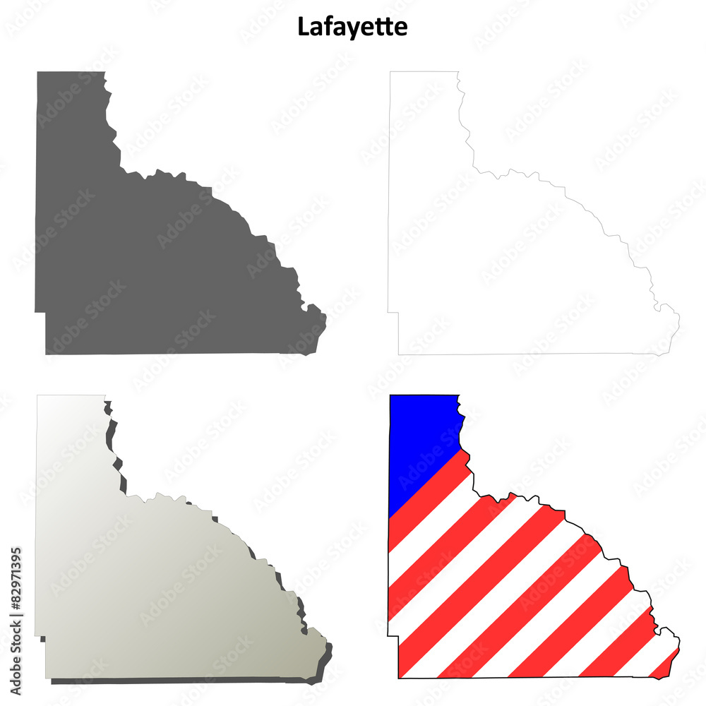 Lafayette County (Florida) outline map set Stock Vector | Adobe Stock