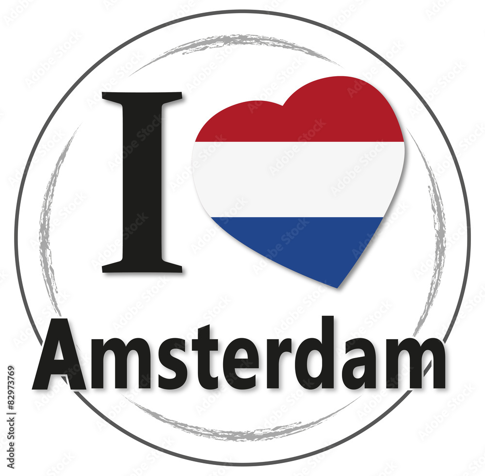 Stempel I love Amsterdam Herz in/mit NL-Nationalfarben vector de Stock ...