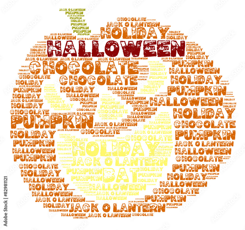 Halloween Jack O' Lantern - word cloud Stock Illustration | Adobe Stock