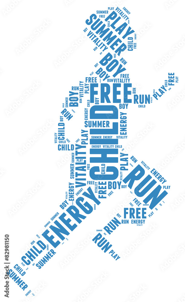 Running child - word cloud Stock Illustration | Adobe Stock