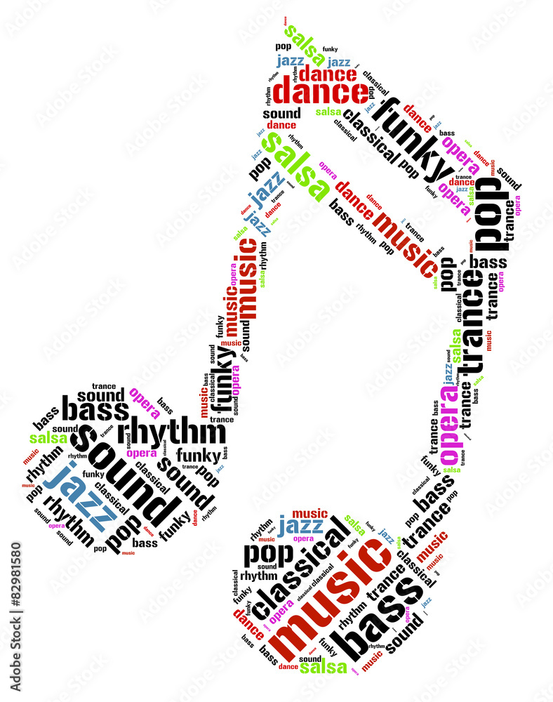 Music note - word cloud Stock Illustration | Adobe Stock