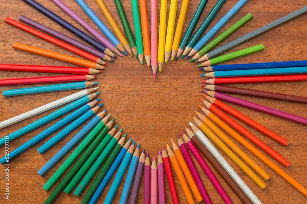 Rainbow Colored Pencils Heart