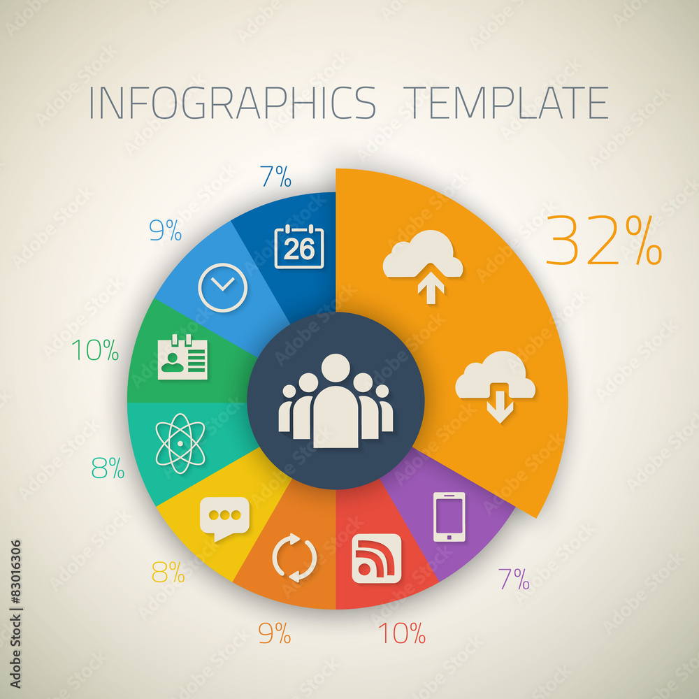 Web Infographic Timeline Pie Template Layout With Vector Icons, Stock ...