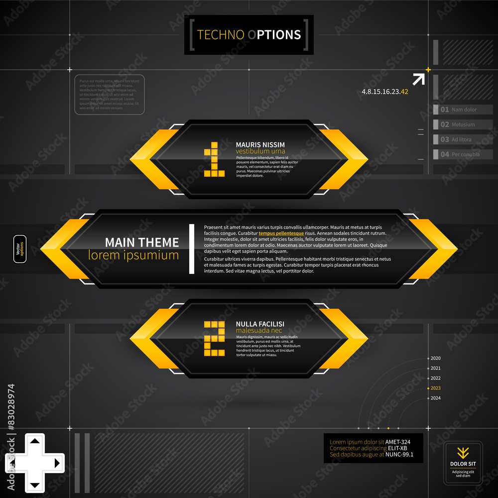 Techno layout with main theme banner and two options. EPS10. Stock ...