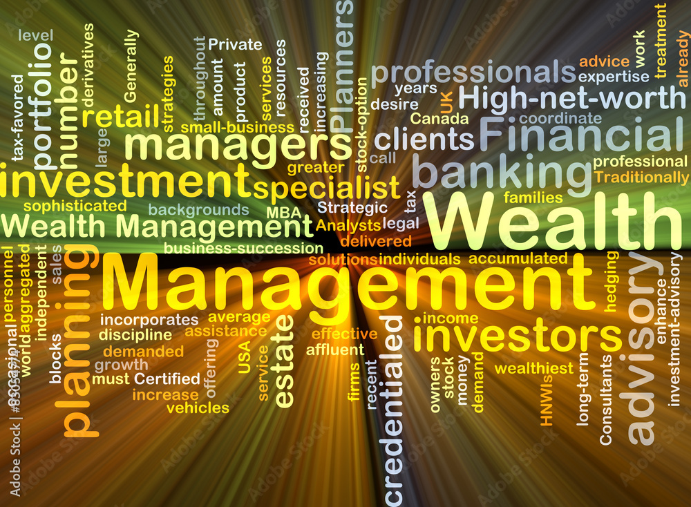Wealth management background concept glowing Stock イラスト | Adobe Stock