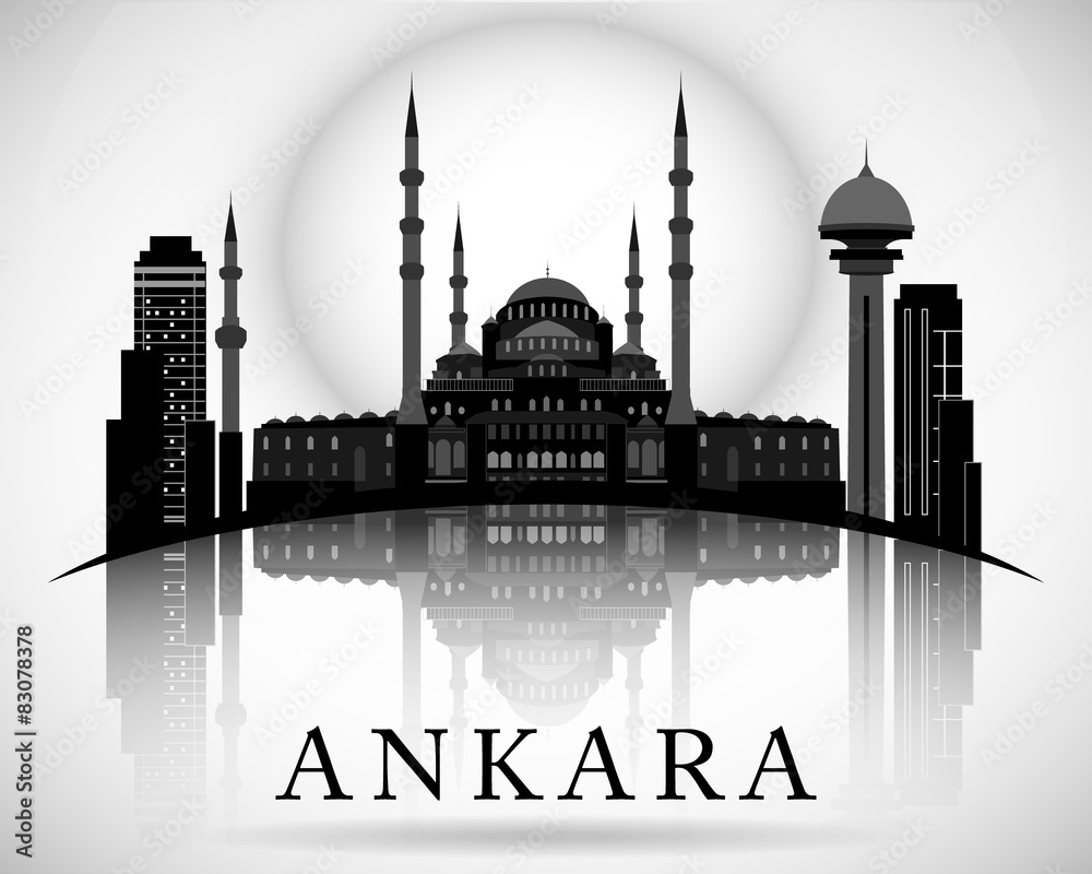 Modern Ankara City Skyline Design. Turkey Stock Vector | Adobe Stock
