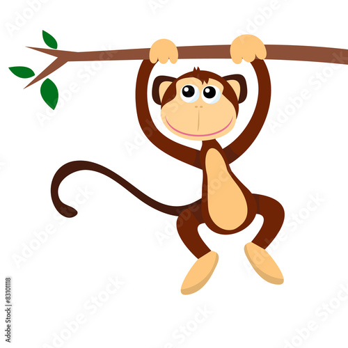 Clipart Monkey Swinging In A Tree
