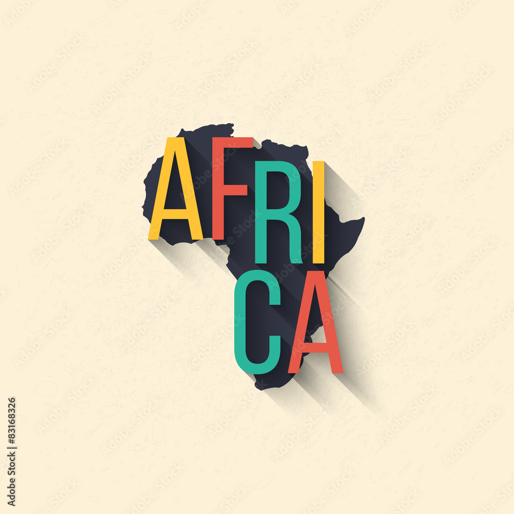 Vector africa map in flat design. African border and country Stock ...