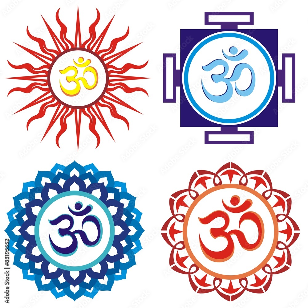 Om symbols.Vector indian spiritual sign ohm Stock Vector | Adobe Stock