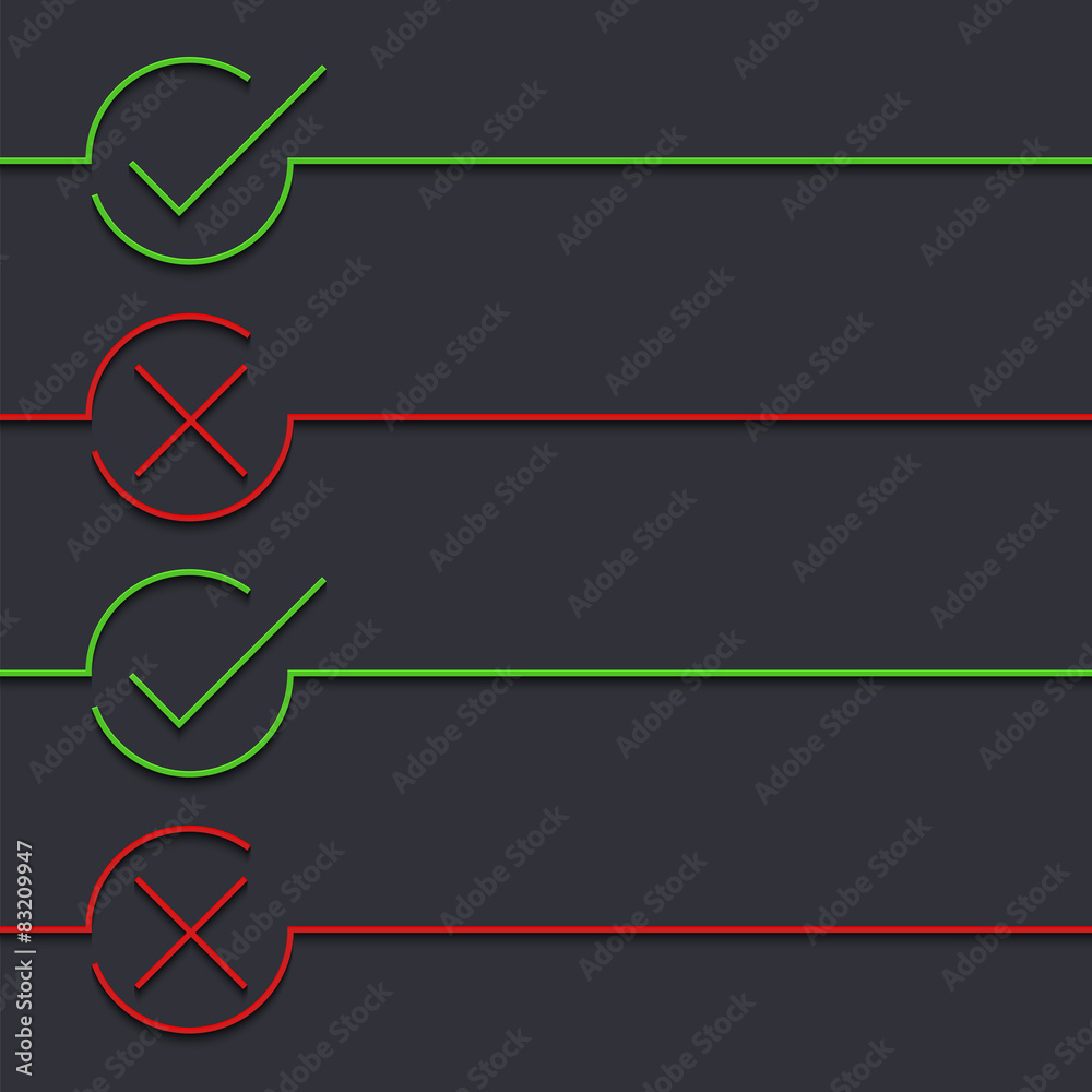 Vector modern green check mark on black Stock Vector | Adobe Stock