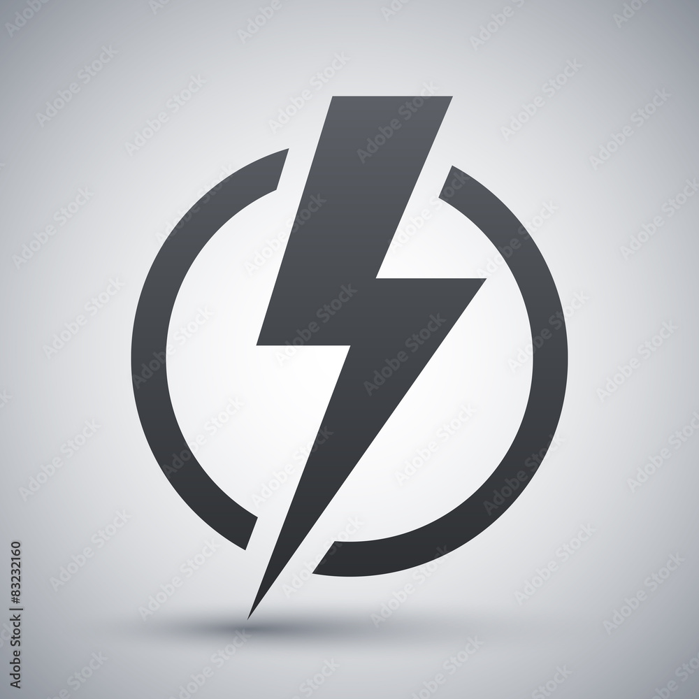 Lightning bolt icon, vector Stock Vector | Adobe Stock