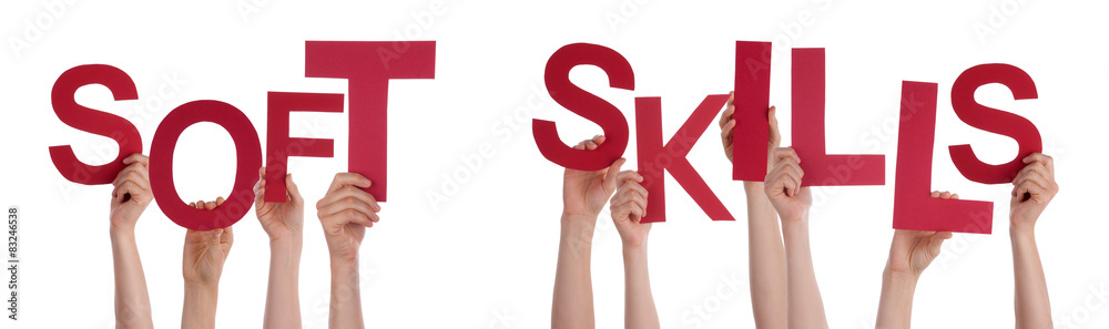 People Hands Holding Red Word Soft Skills Stock Photo | Adobe Stock