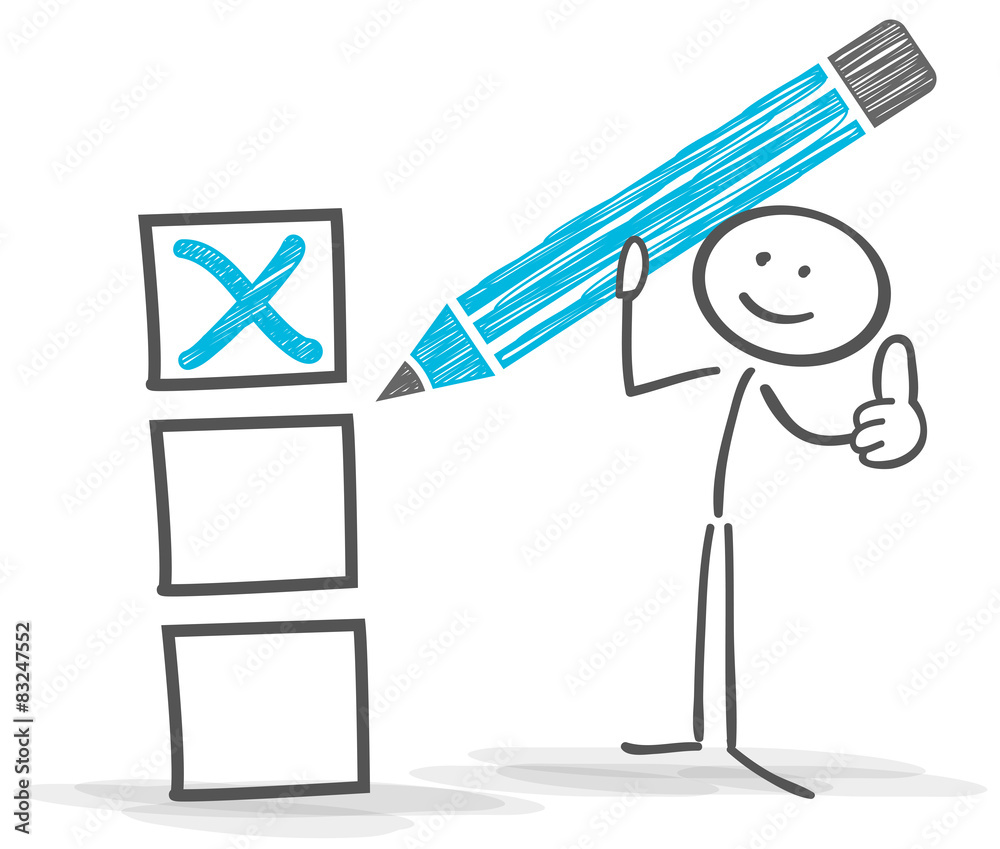 stickman checkbox Stock Vector | Adobe Stock