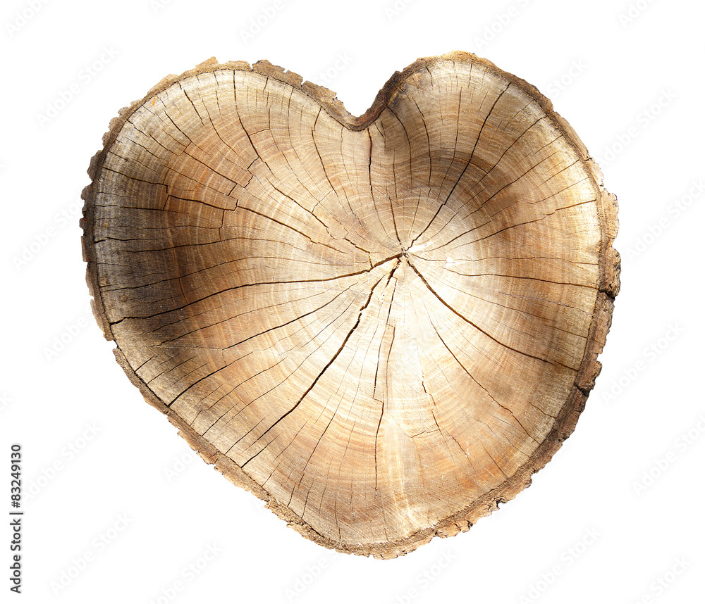 cross section of tree rings, cut in the form of heart Stock Photo ...