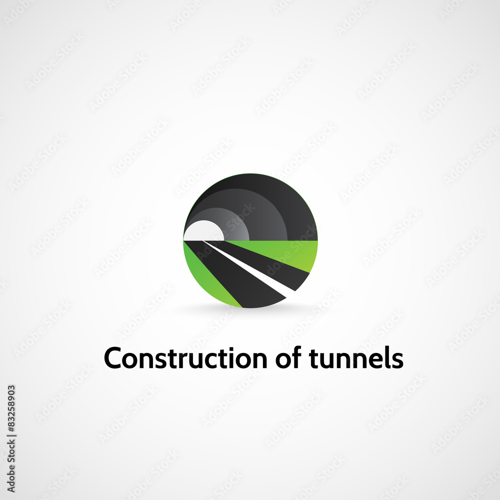 Construction of tunnels. Logo of the tunnel. Stock Vector | Adobe Stock