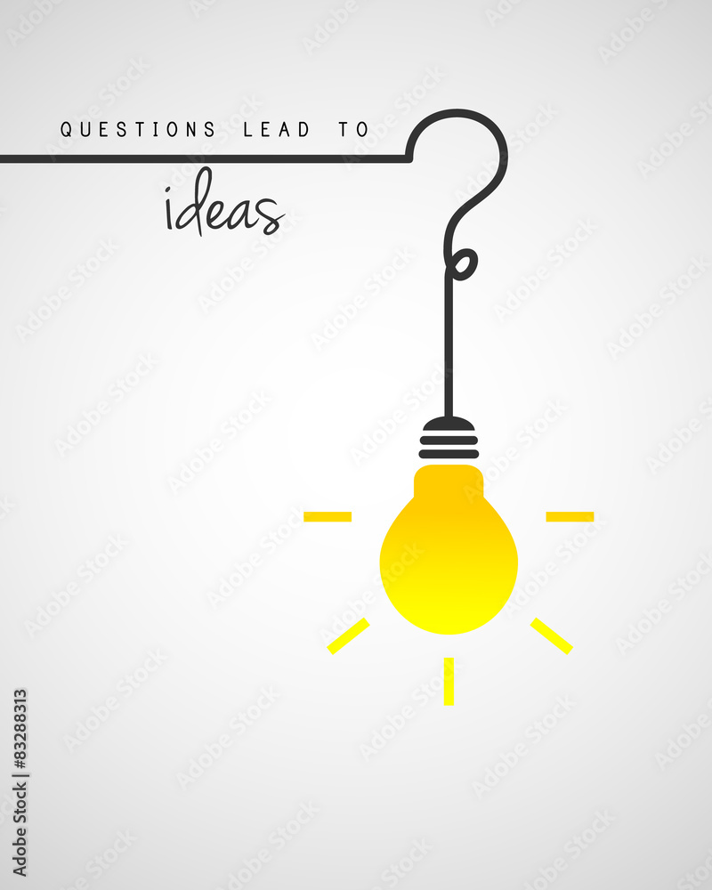 Light bulb concept about questions leading to ideas Stock Vector ...