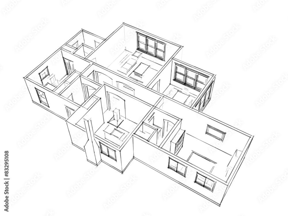house building sketch Stock Illustration | Adobe Stock