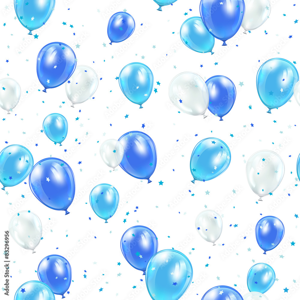 Seamless background with blue balloons Stock Vector | Adobe Stock