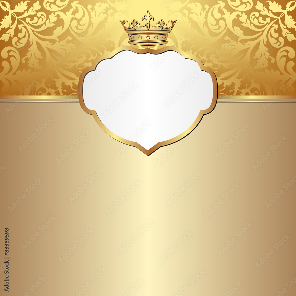 golden background with crown Stock Vector | Adobe Stock
