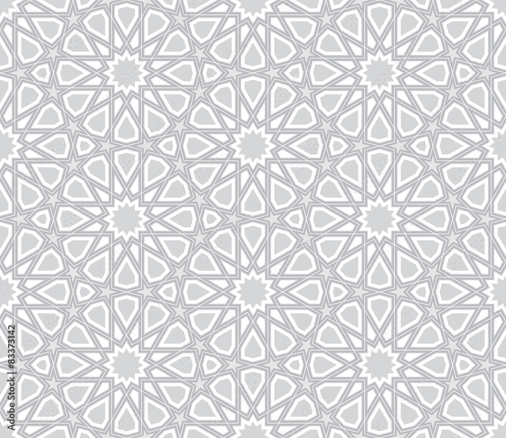 Islamic Star Pattern, Light Grey Background, Vector Illustration Stock ...