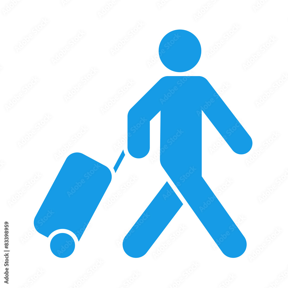 Icono aislado viajero azul Stock Illustration | Adobe Stock
