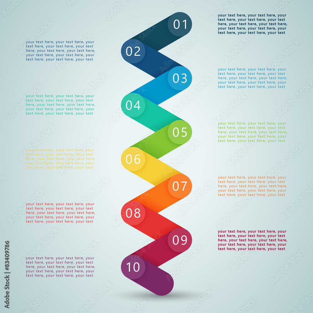 Number Steps 3d Infographic 1 to 10 D Stock Vector | Adobe Stock
