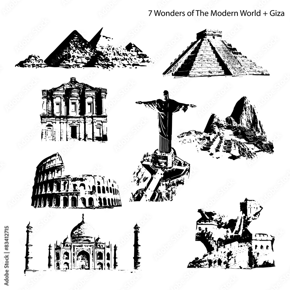 7 Wonders Of The World Drawing