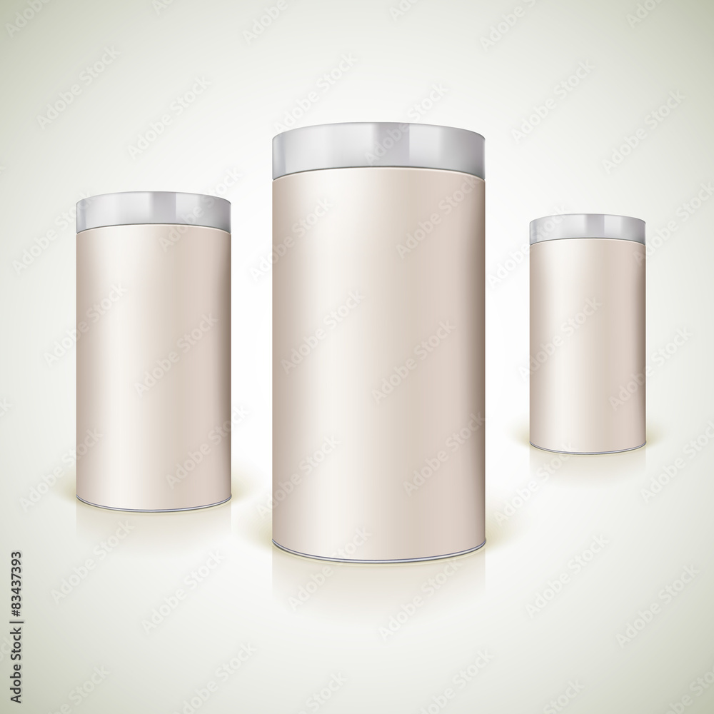 Round packaging for the presentation of product. Stock Vector | Adobe Stock