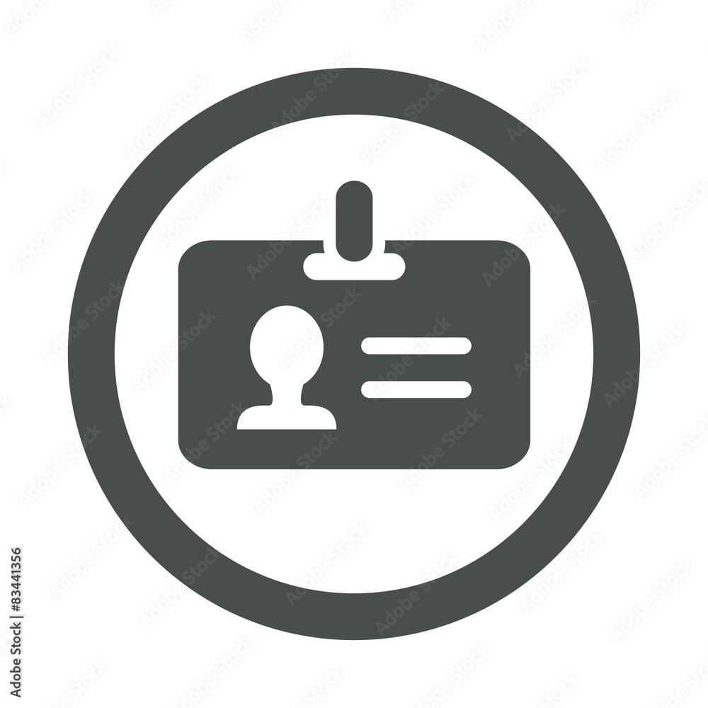 ภาพประกอบสต็อก Icono redondo identificacion gris ภาพ | Adobe Stock