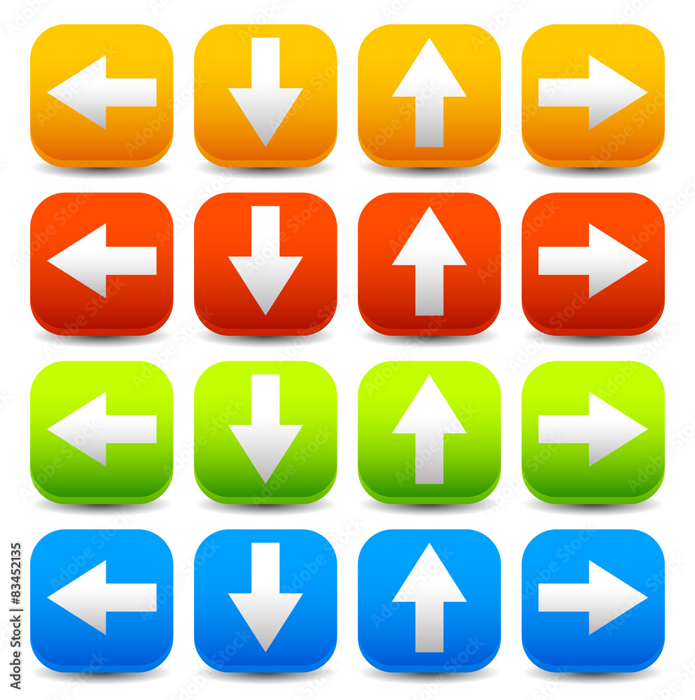 Arrow icons pointing up, down, left and right. Vector graphic Stock ...