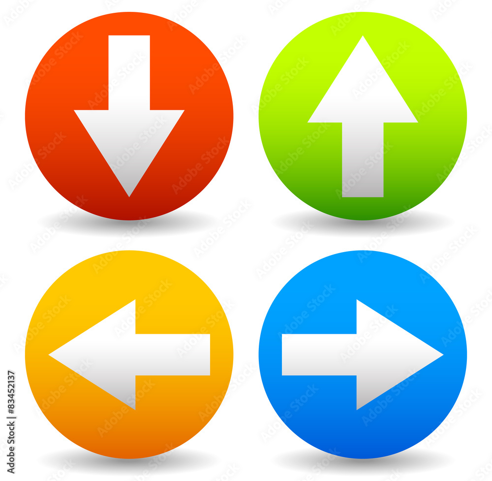 Arrow icons pointing up, down, left and right. Vector graphic Stock ...