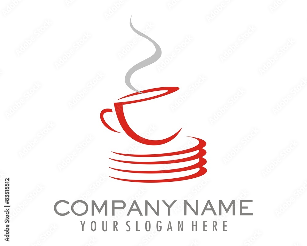 red coffee cup logo image vector Stock Vector | Adobe Stock