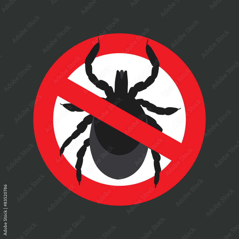 vector image of a tick in a red crossed-out circle - ticks stop Stock ...