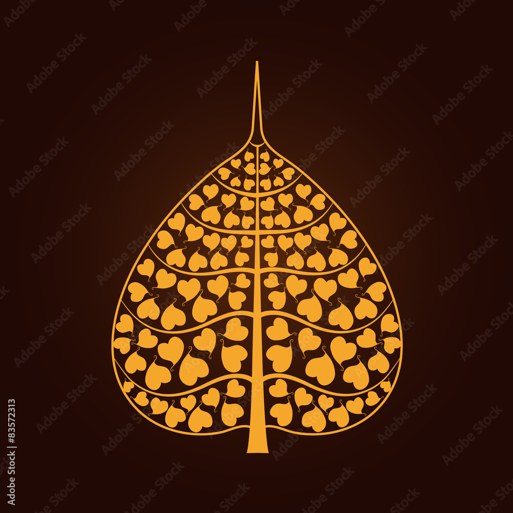 Golden Bodhi tree symbol with Thai style isolate on background Stock ...