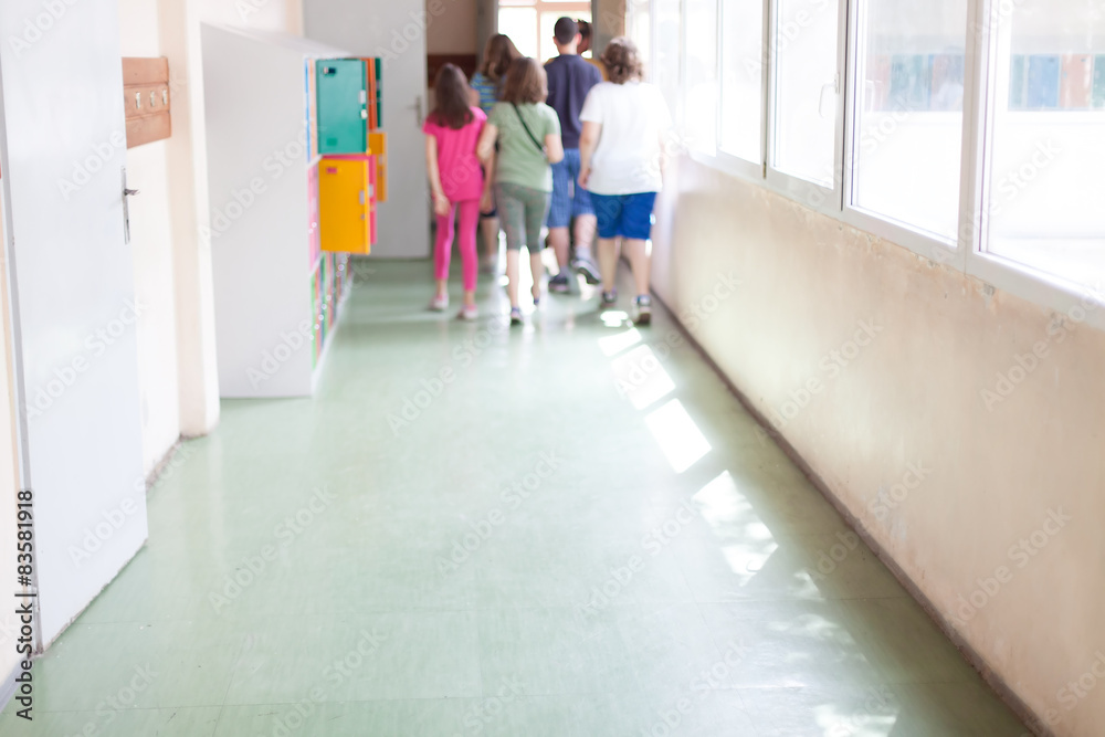 school children entering the classroom Stock Photo | Adobe Stock
