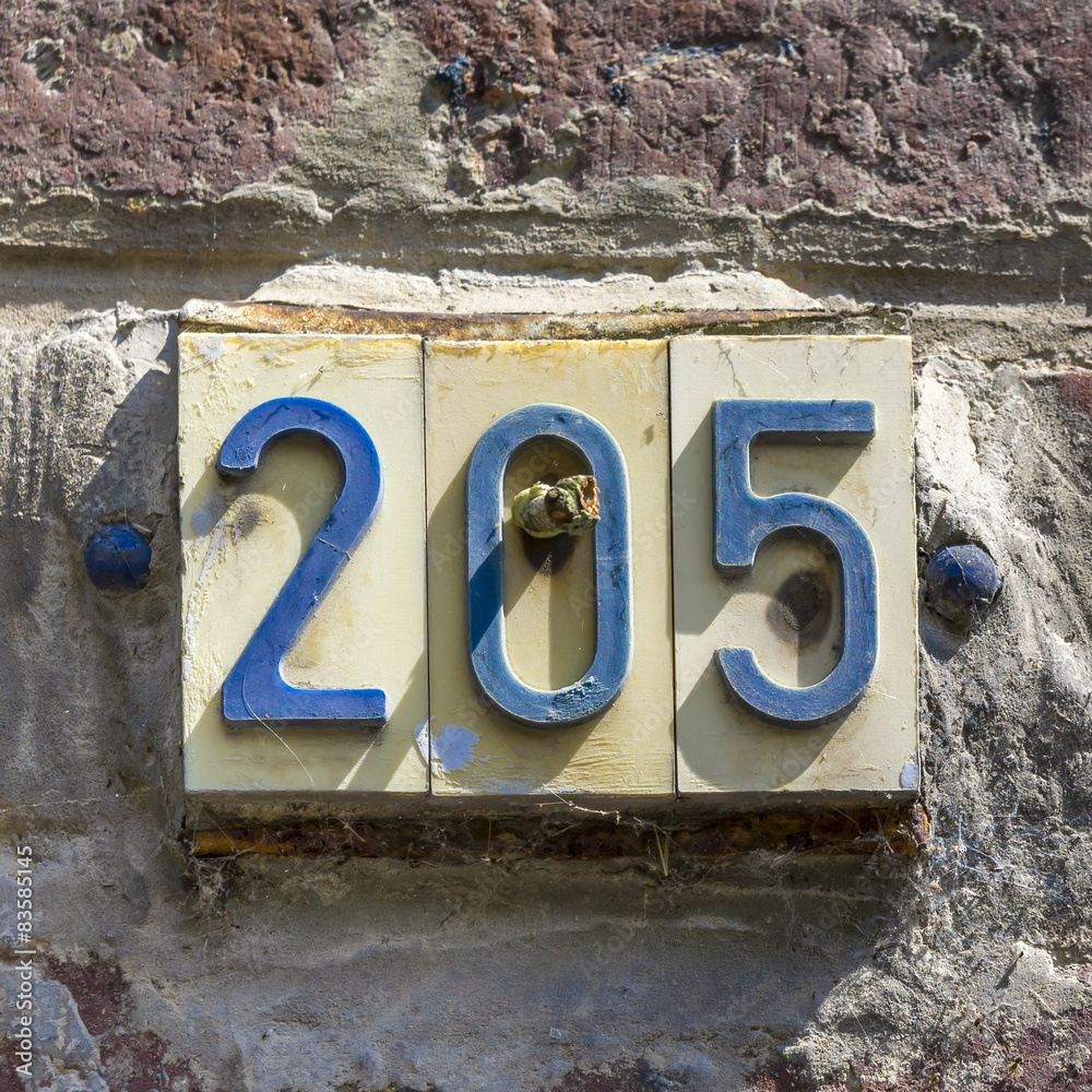 Number 205 wall mural wallpaper | Muraledesign.com