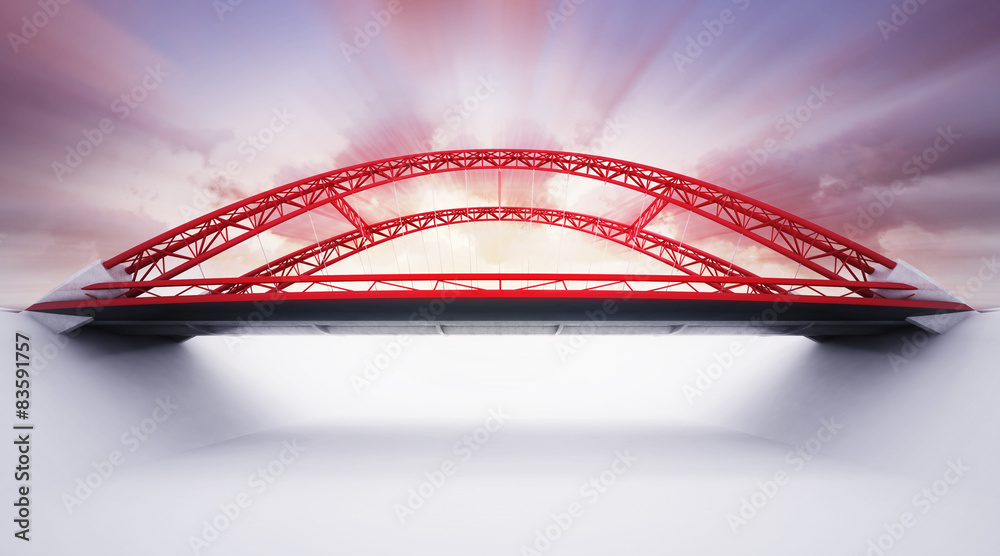 red highway bridge from the side view Stock Illustration | Adobe Stock