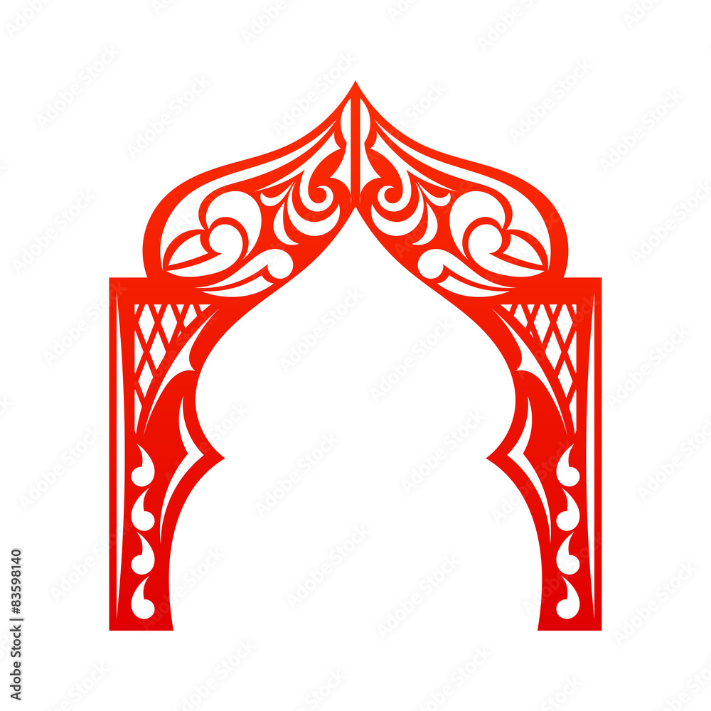 Red indian Arch isolated on white background. Cut. Welcome! Desi Stock ...