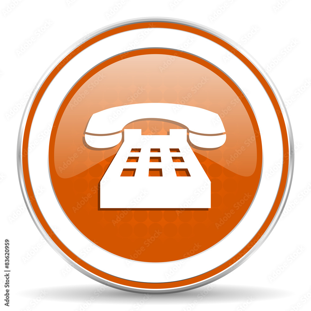 phone orange icon telephone sign Stock Illustration | Adobe Stock