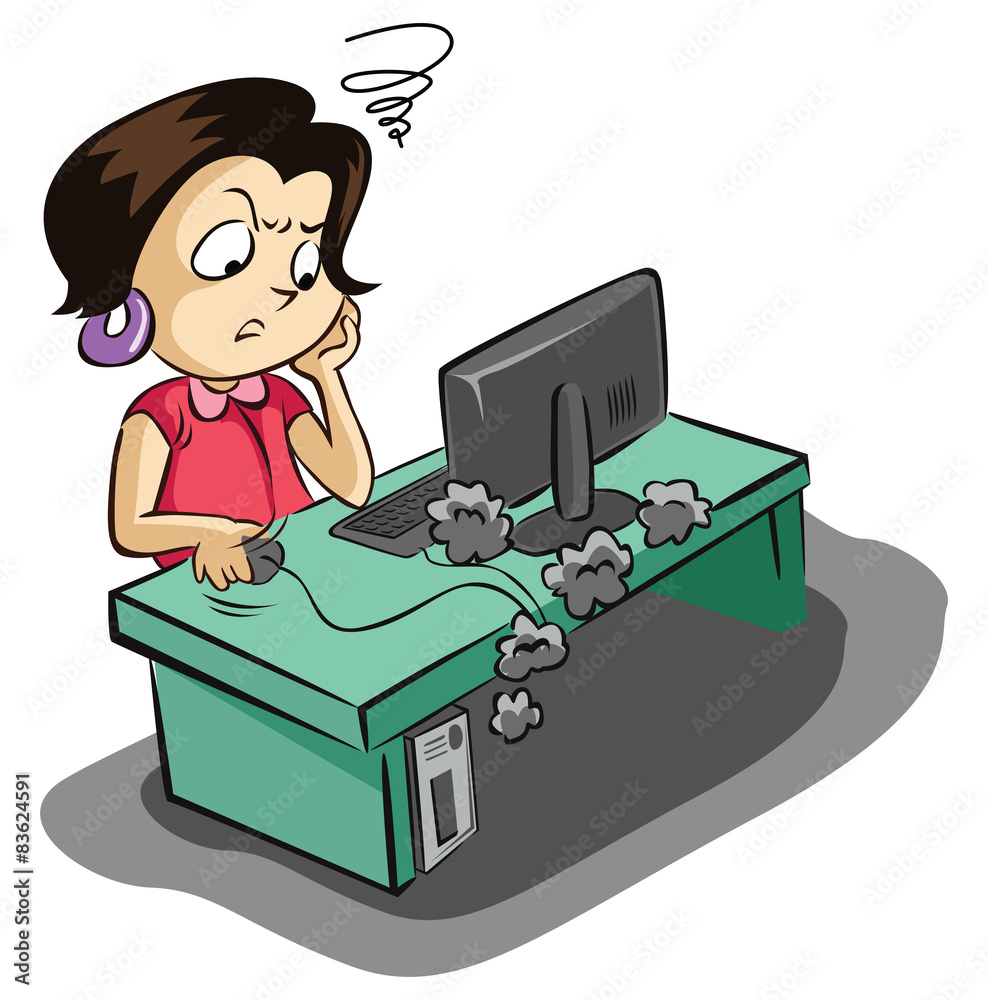 Frustrated With Computer Clipart