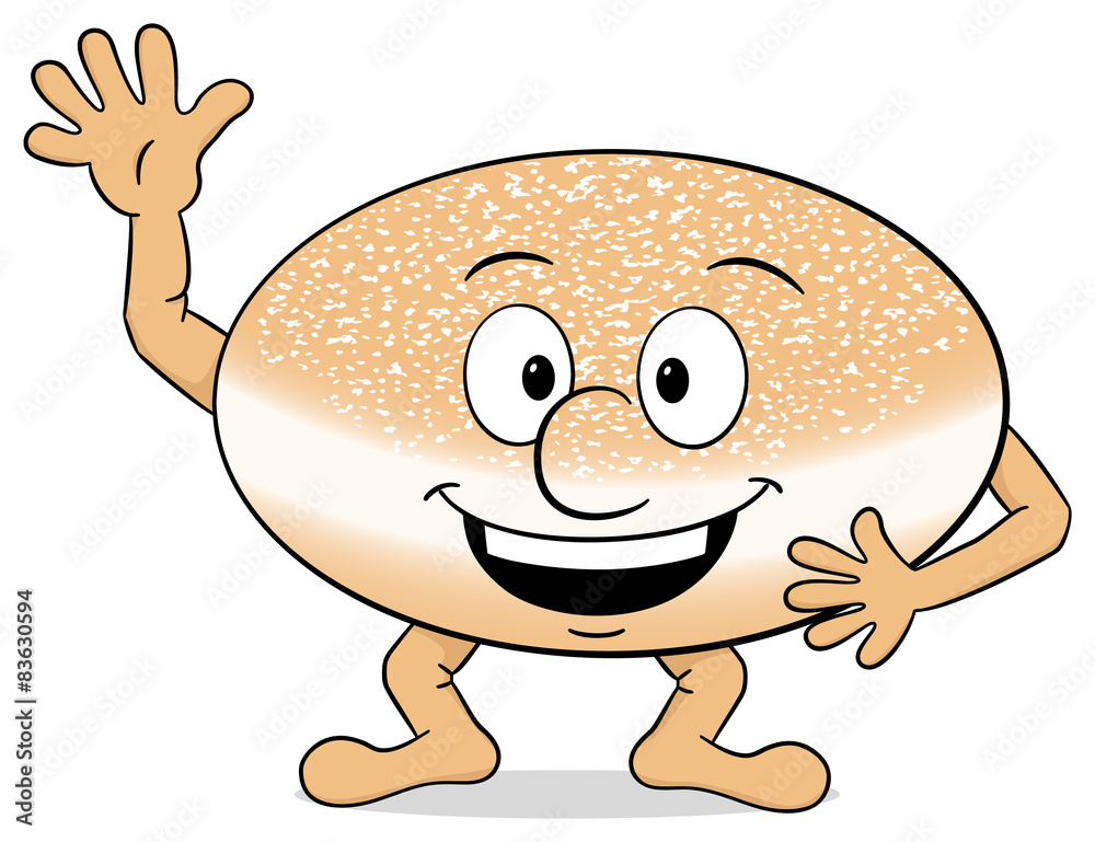 Cartoon Krapfen auf weißem Hintergrund Stock-Vektorgrafik | Adobe Stock