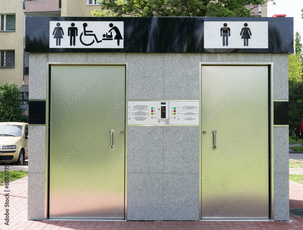 Public toilet on the street - Front view Stock Photo | Adobe Stock